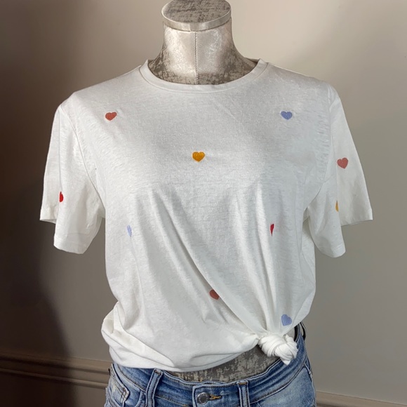 THML | Tops | Thml Embroidered Heart Tshirt | Poshmark